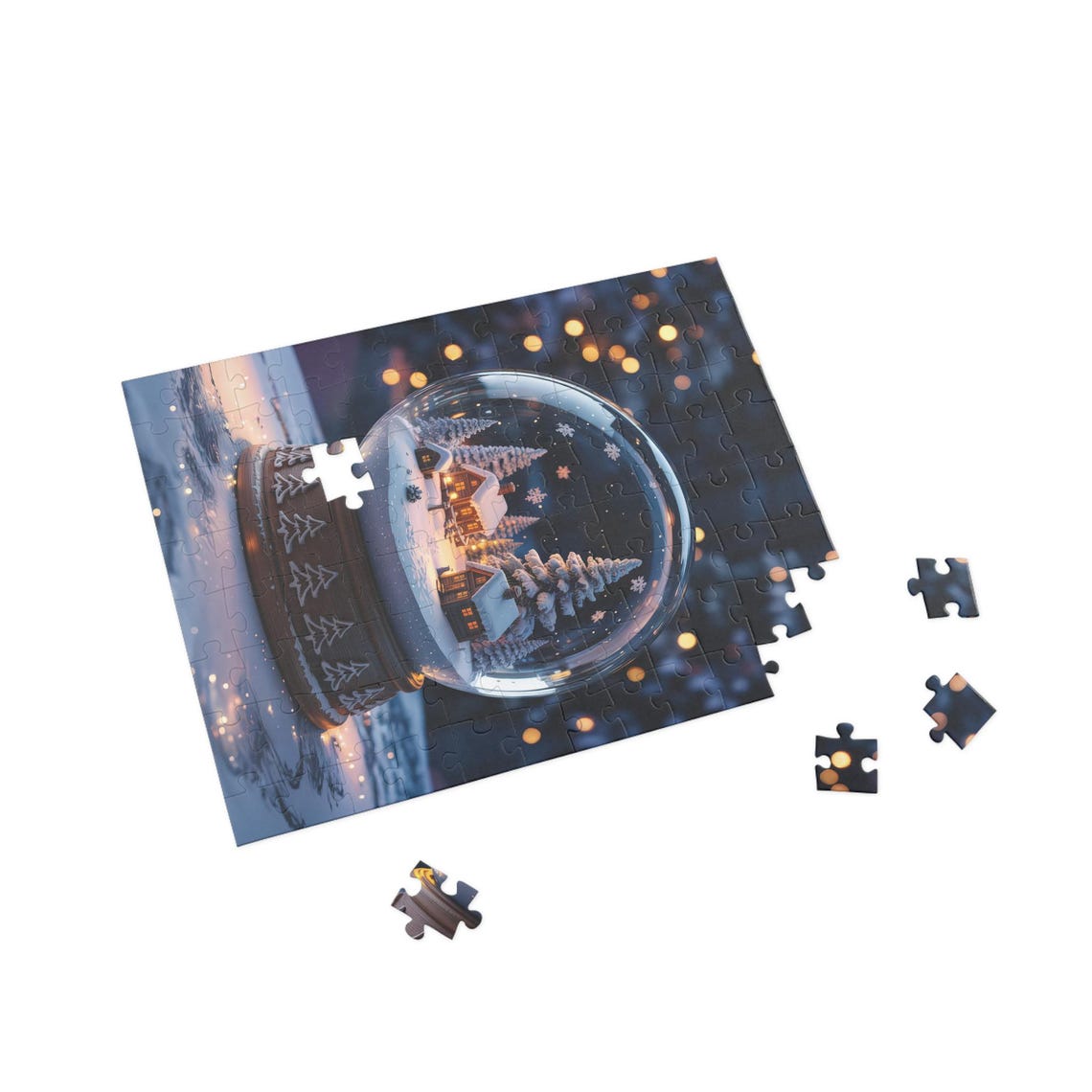 Snow Globe Winter Village Puzzle | 96/252/500/1000 Piece Jigsaw - Etsy