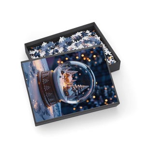 Snow Globe Winter Village Puzzle | 96/252/500/1000 Piece Jigsaw - Etsy