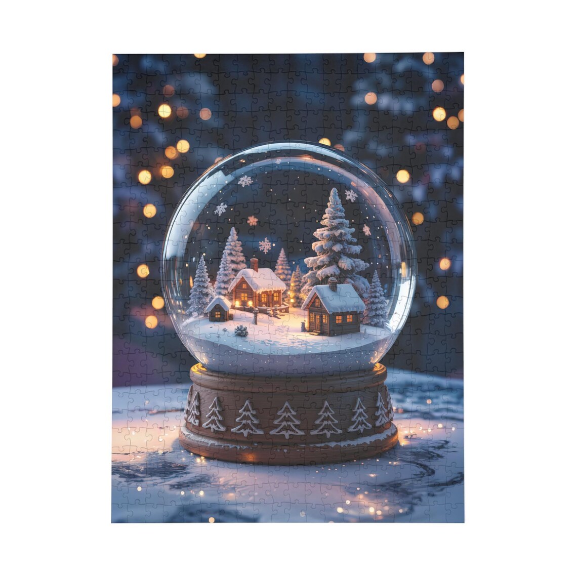 Snow Globe Winter Village Puzzle | 96/252/500/1000 Piece Jigsaw - Etsy