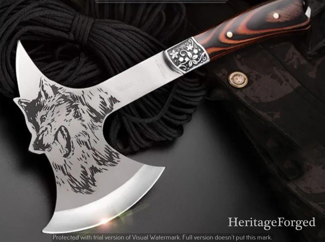 Tomahawk Full Tang, Handmade Bushcraft Axe With Sheath, Functional ...