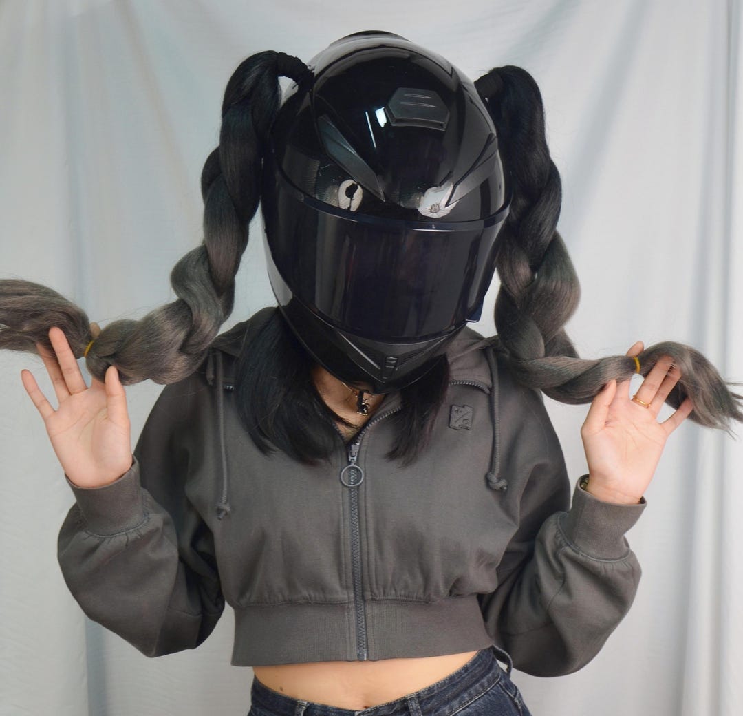 Dirty Braid Pigtail Helmet Decorations,a PAIR Multicolor Twist Dual ...