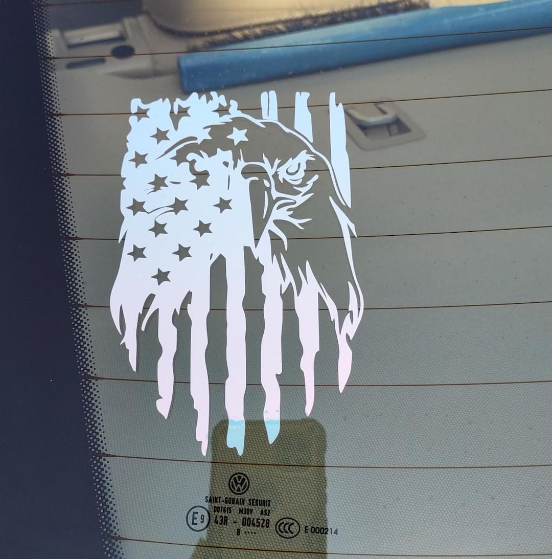 Eagle/ Flag Car Decal - Etsy