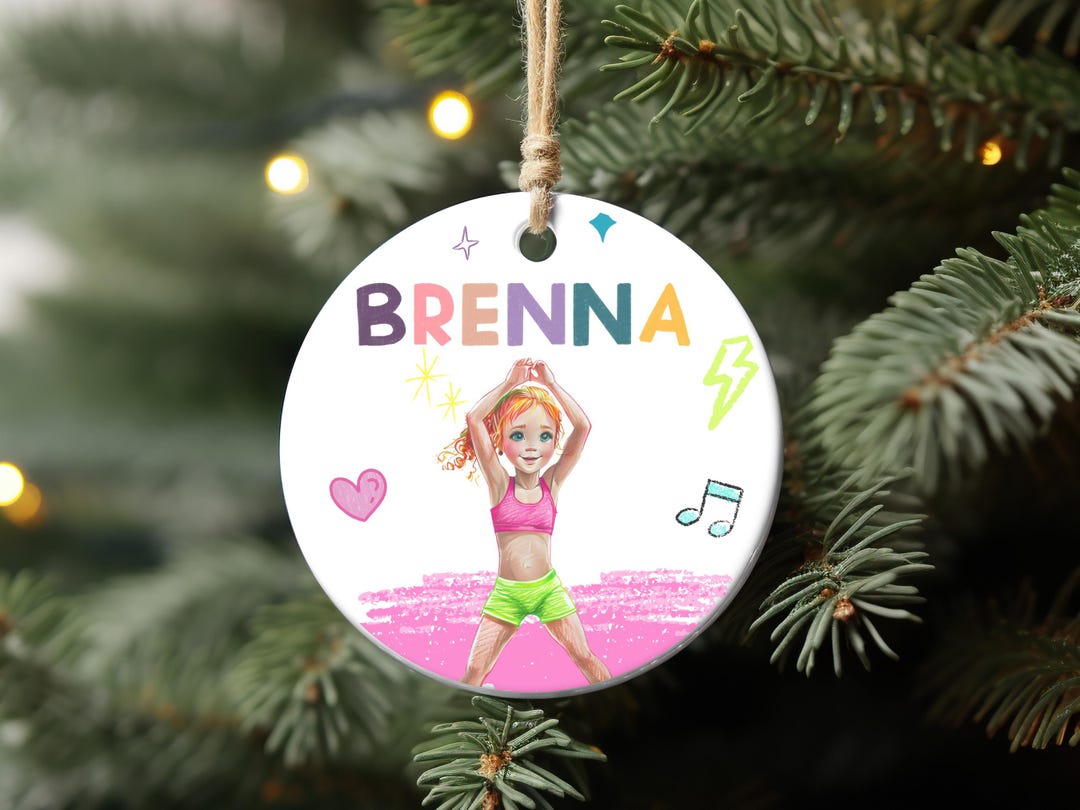 Personalized Jazz Dancer Ceramic Circle Ornament Crayon Art Name Hip ...