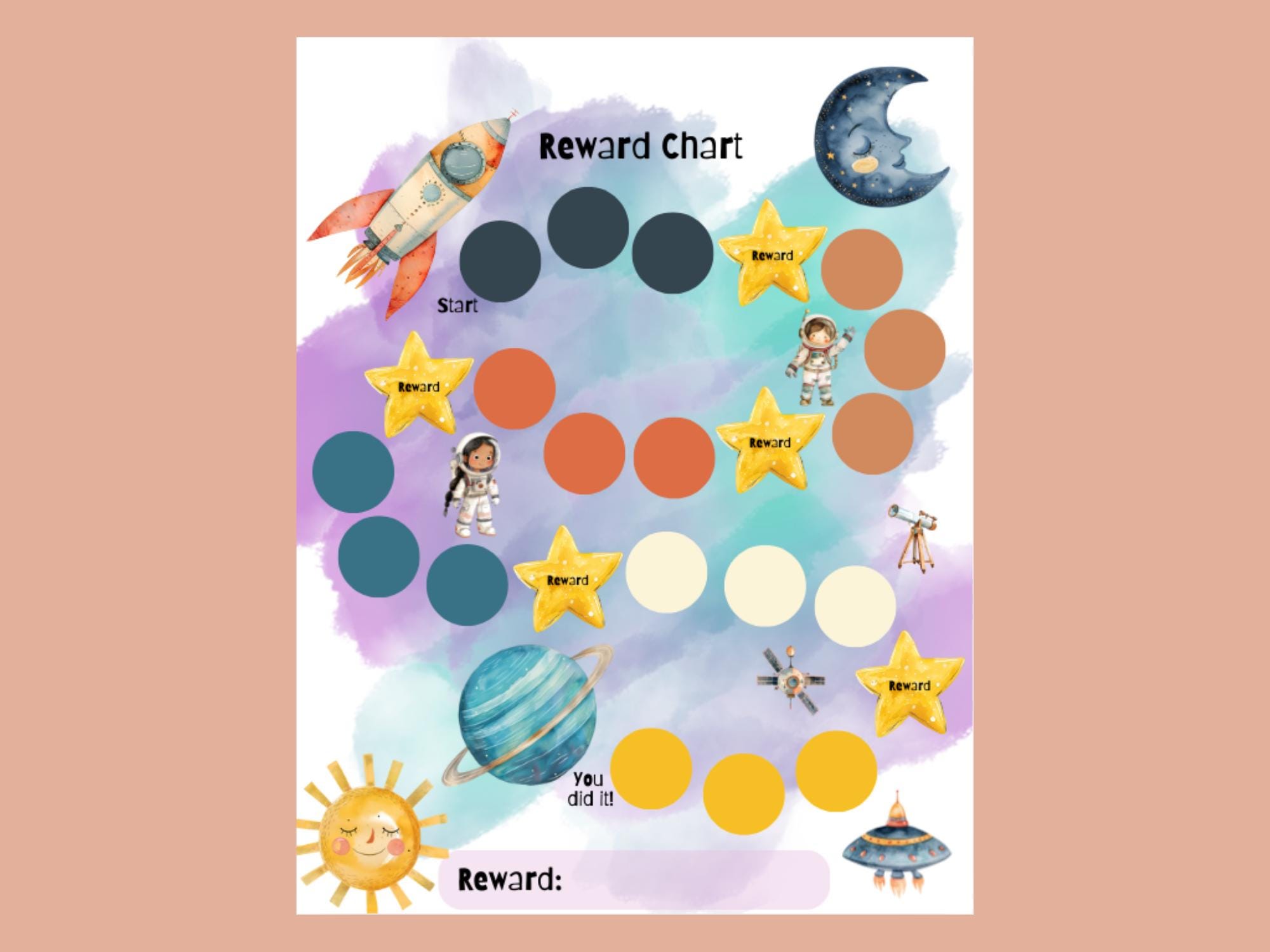 Space Reward Chart L Reward Chart Printable Behavior Chart Chore Chart ...