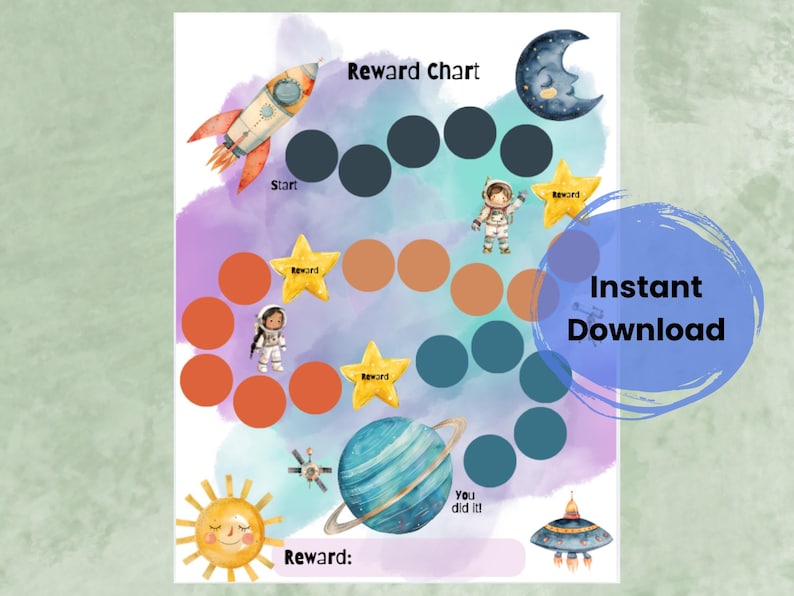 Space Reward Chart L Reward Chart | Printable Behavior Chart | Chore ...