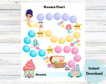 Mini Mermaid Reward Chart L Reward Chart | Printable Behavior Chart ...