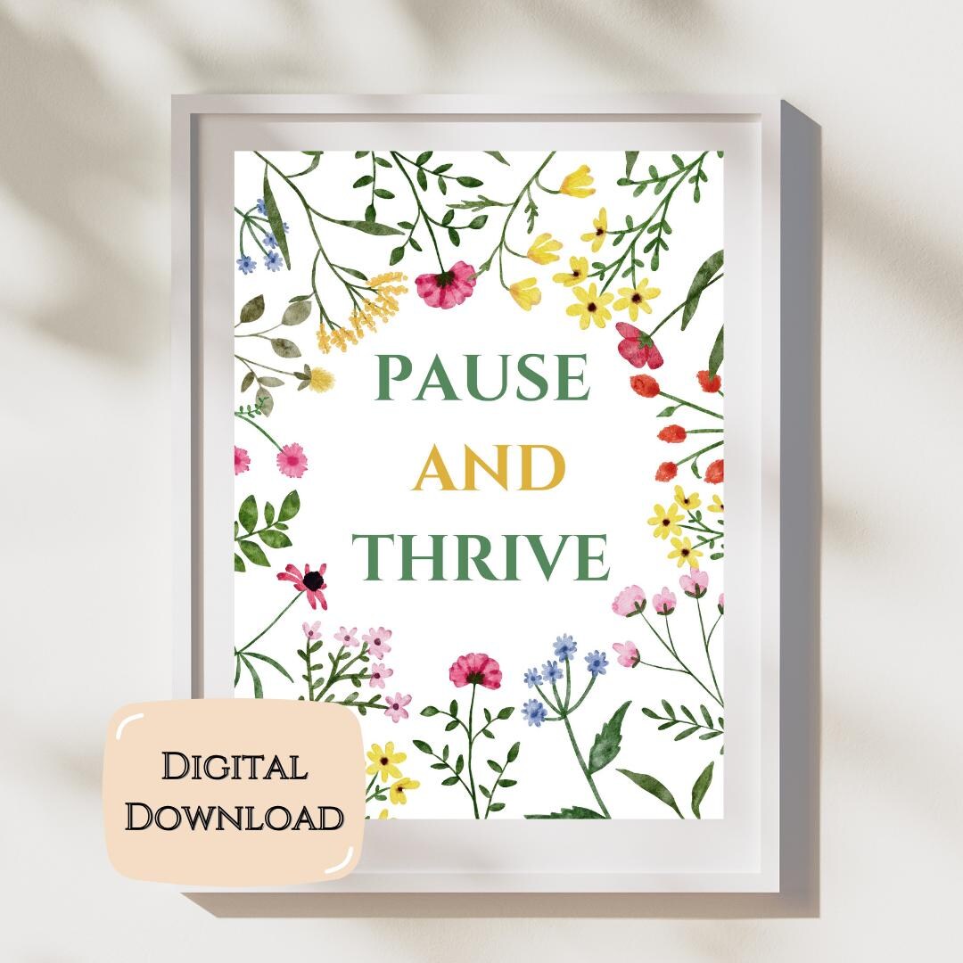 Mindfulness Printable Wall Art Digital Download Self Care Quote ...
