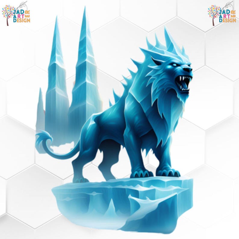 Iceberg Clipart Bundle: Frozen Lion Sculpture, Love Iceberg (26 ...