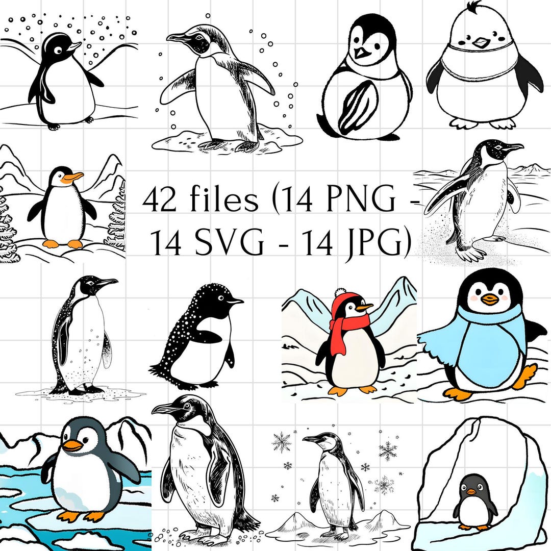 Penguin Clipart Bundle, High-quality Graphics (SVG, PNG, JPG) - Etsy