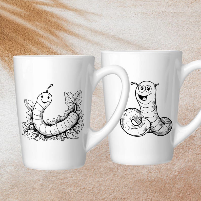 Cute Worm Clipart Bundle | Intelligent & Reading Worm | Love Worm ...