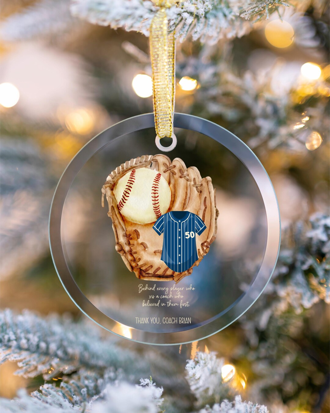 Baseball Coach Christmas Ornament, Personalized Christmas Ornament for ...