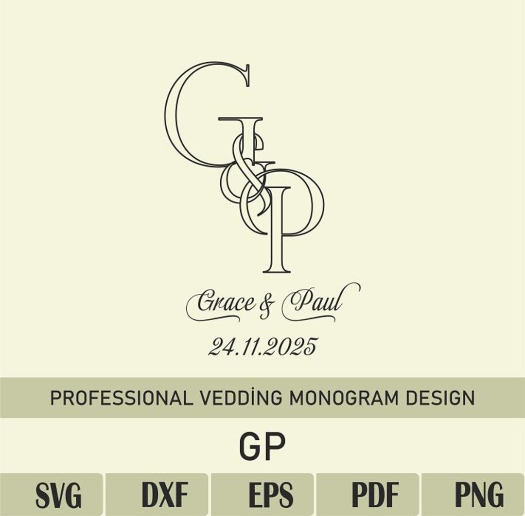 Personalized Wedding Monogram, Custom Wedding Logo Design, Elegant ...