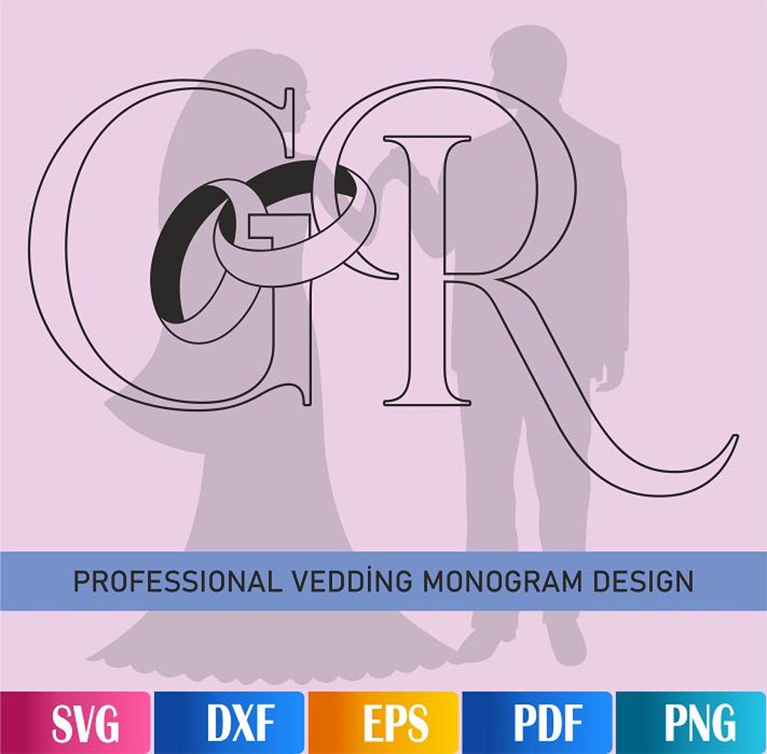 Wedding Letter Monogram, Wedding Monogram, Two Letters Monogram, Two ...