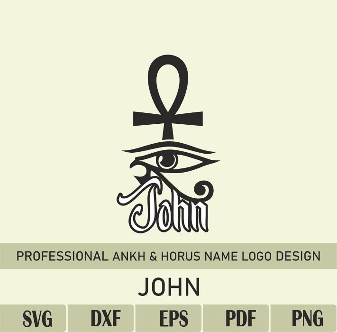 Custom Ankh & Horus Monogram, Personalized Name Logo Art, Unique ...