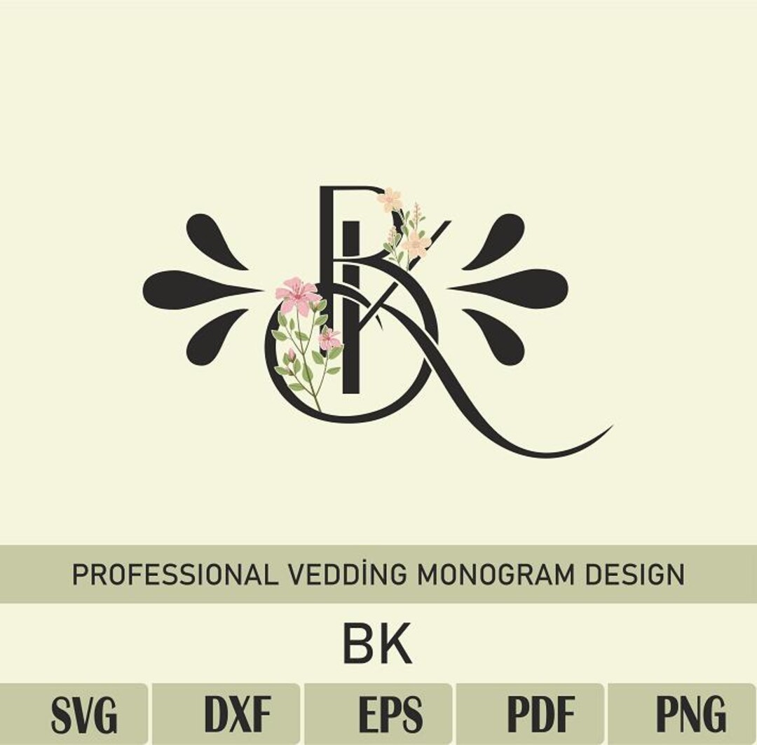 Floral Wedding Logo, Wedding Monogram, Custom Couple Logo, Personalized ...
