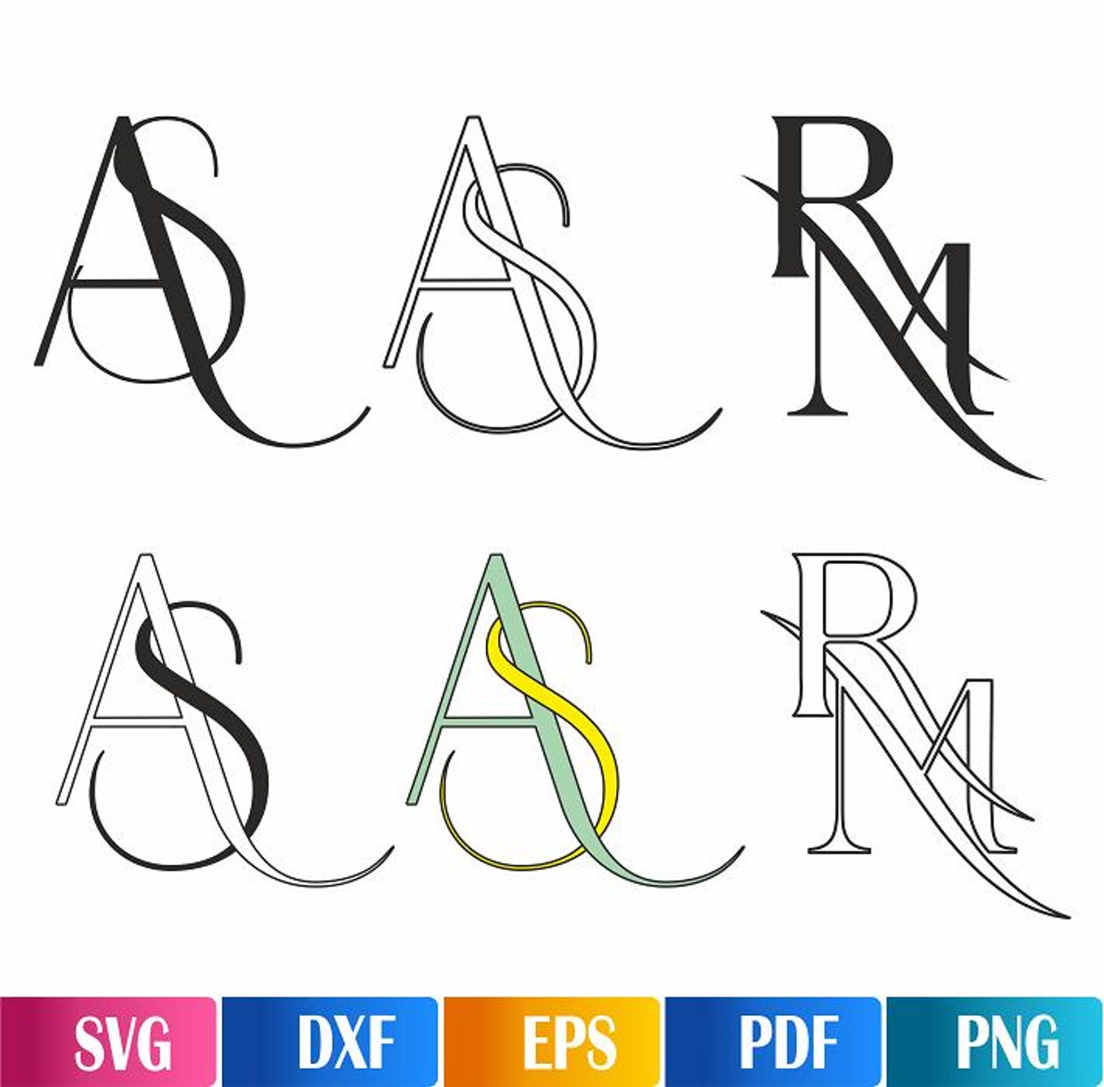 Wedding Monogram, Wedding Letter Monogram, Two Letters Monogram, Two ...