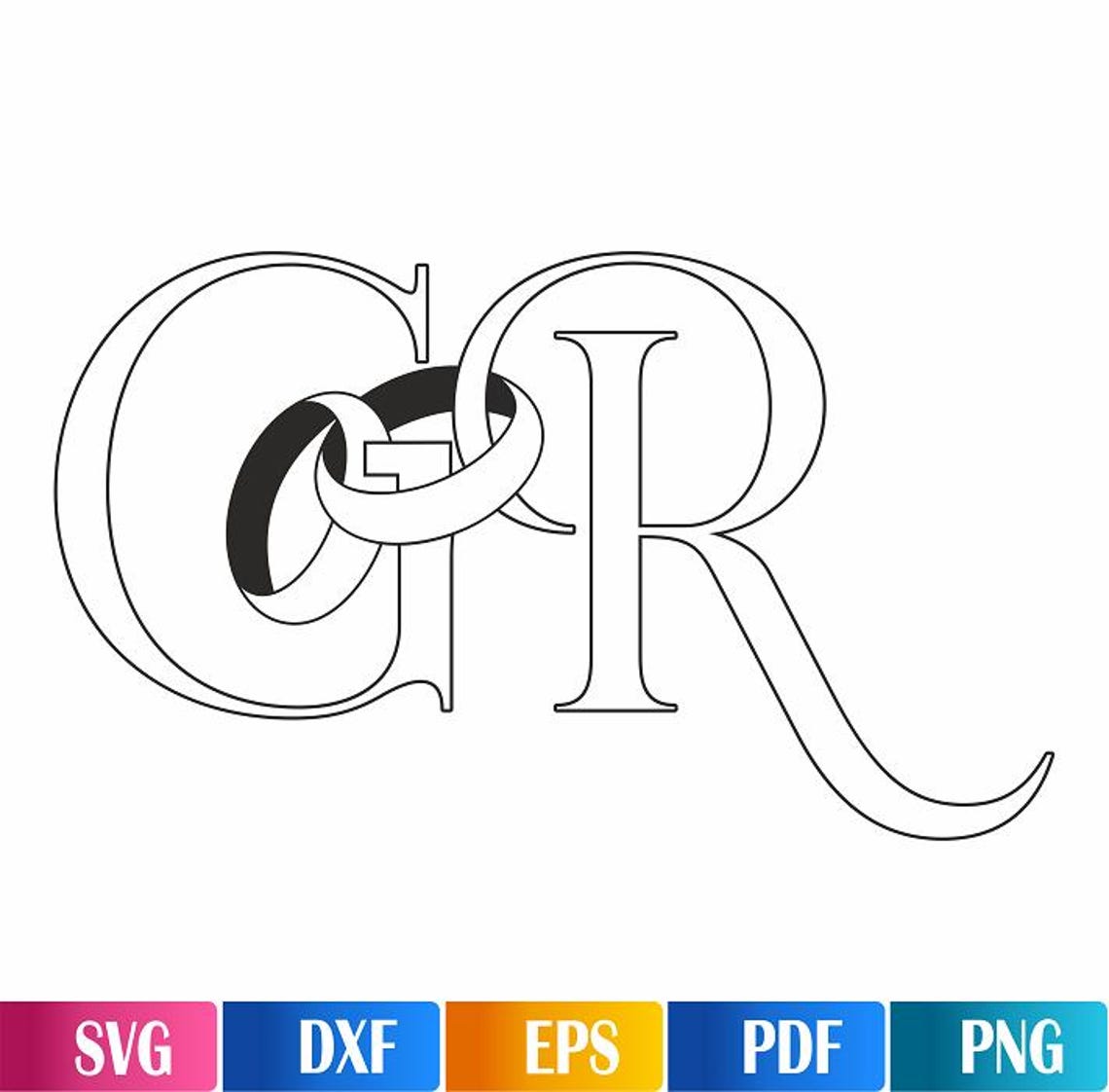 Wedding Letter Monogram, Wedding Monogram, Two Letters Monogram, Two ...