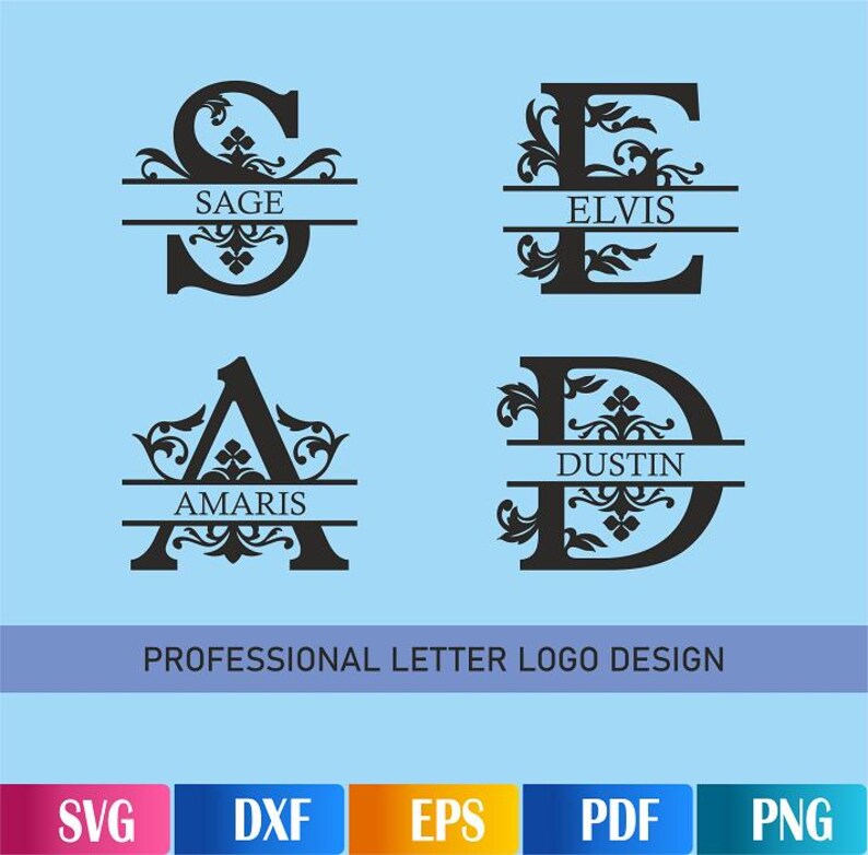 Split Letters SVG, Editable Letter, Personalized Letter, Monogram ...