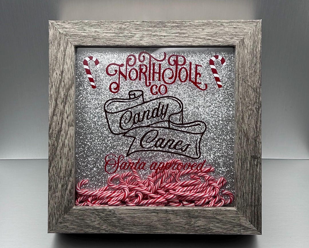 North Pole Candy Canes Shadowbox - Etsy