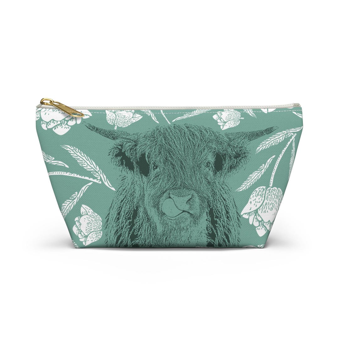 Highland Cow, Floral Animal Accessory Pouch, Cute Makeup Bag, Gift for ...