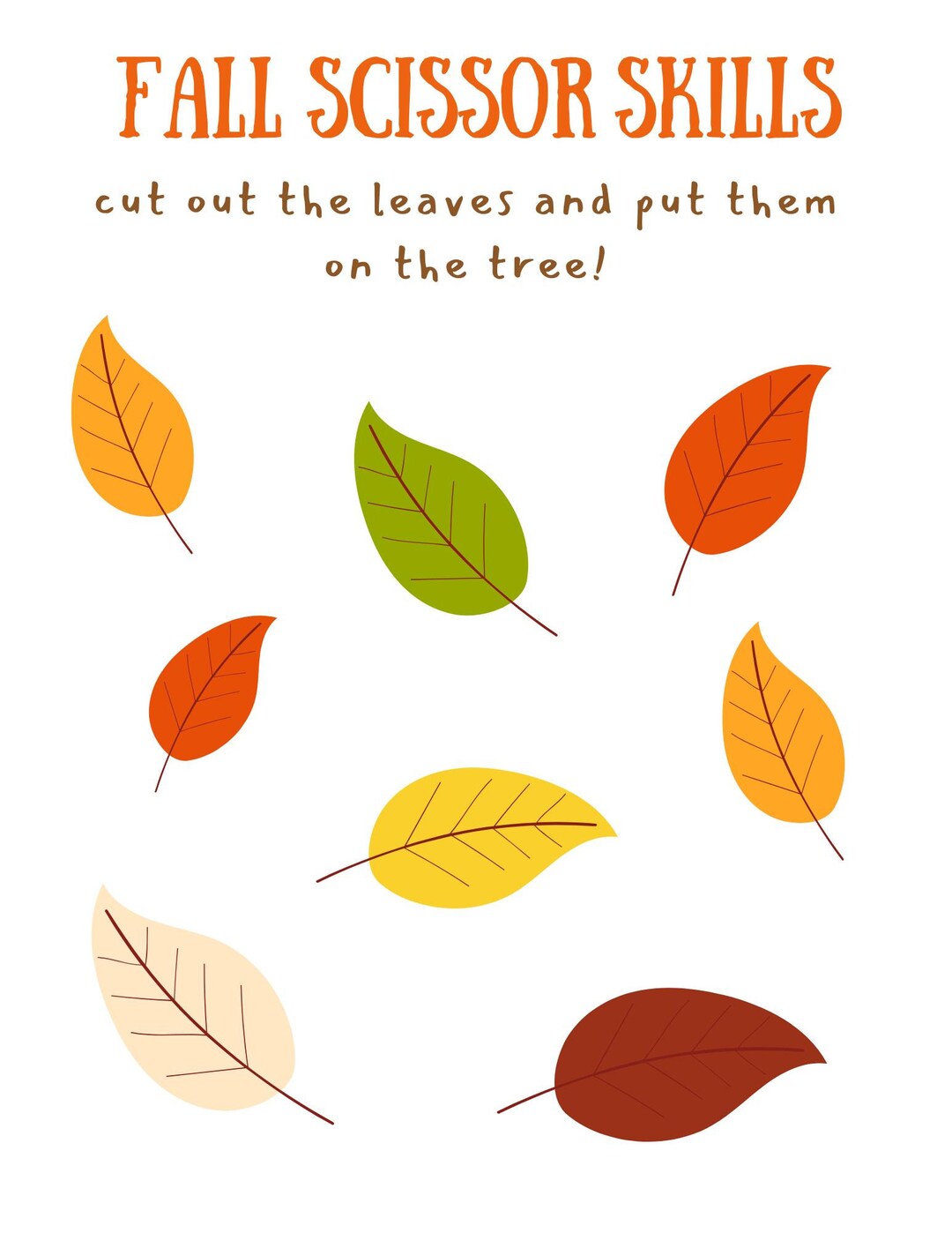 Scissor Skills Fall Cut and Collage for Kids - Etsy