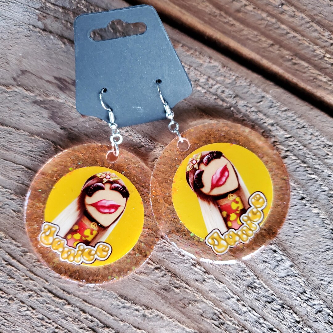 Janice Muppets Earrings: Electric Mayhem Band Black Light Reactive ...