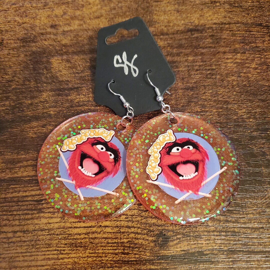Muppets Animal Earrings: Electric Mayhem Band, Black Light Reactive - Etsy