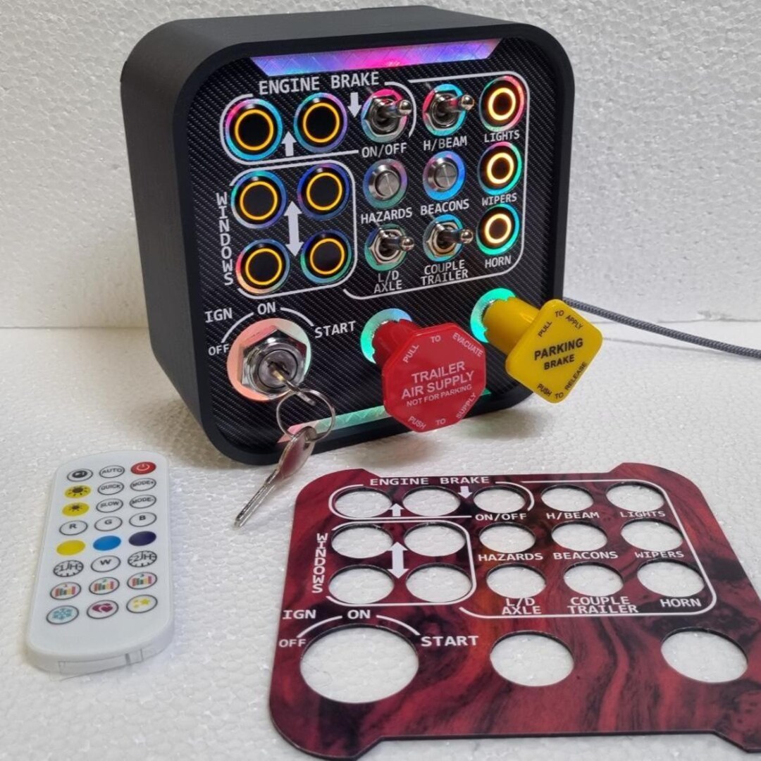 Simboxx Truck Simulator Button Box: 28 Function, RGB Backlit, Magnetic ...