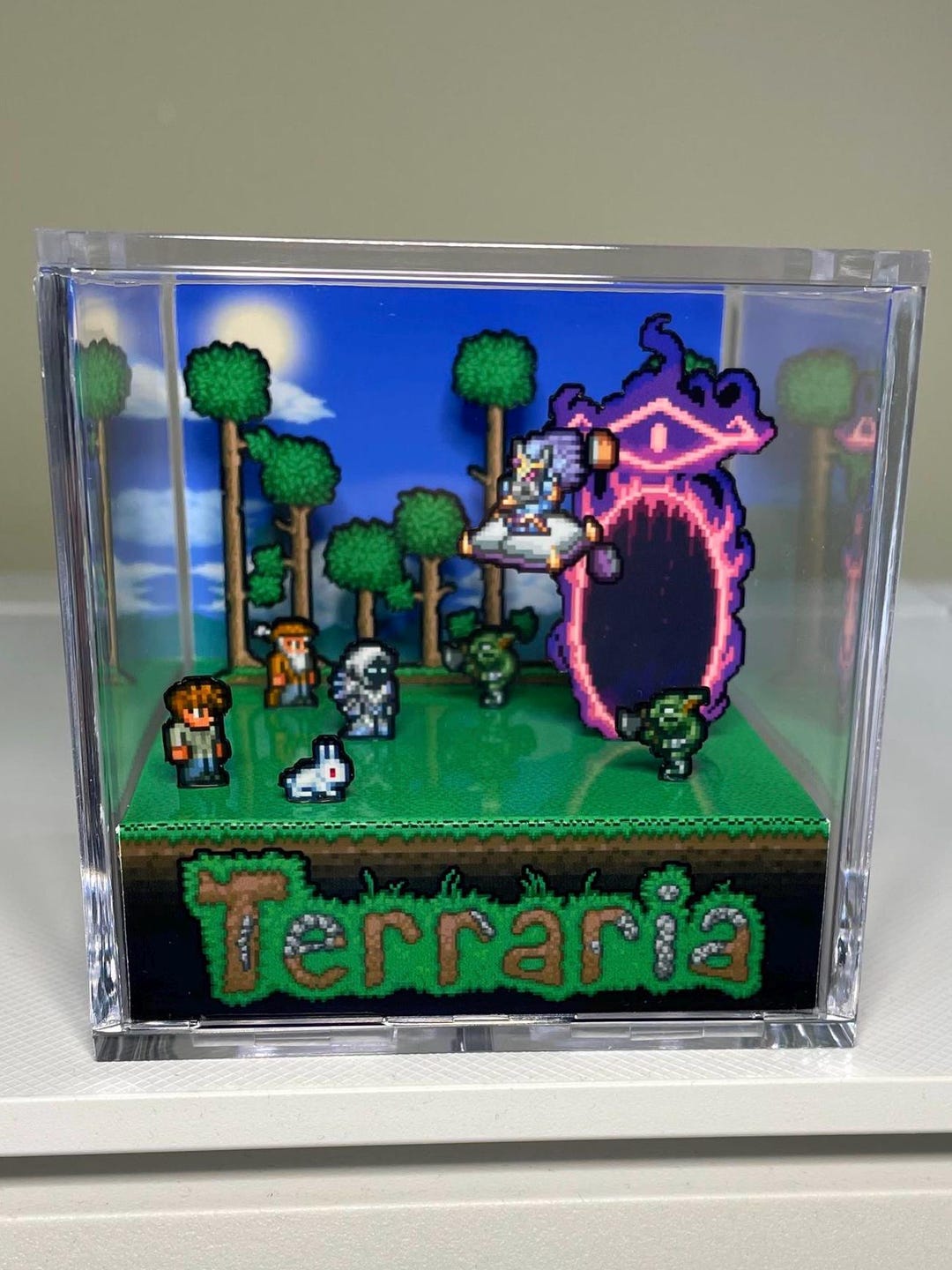 CUSTOMIZABLE Terraria Diorama Cube Gift - 3D Shadowbox, Gamer Decor for ...