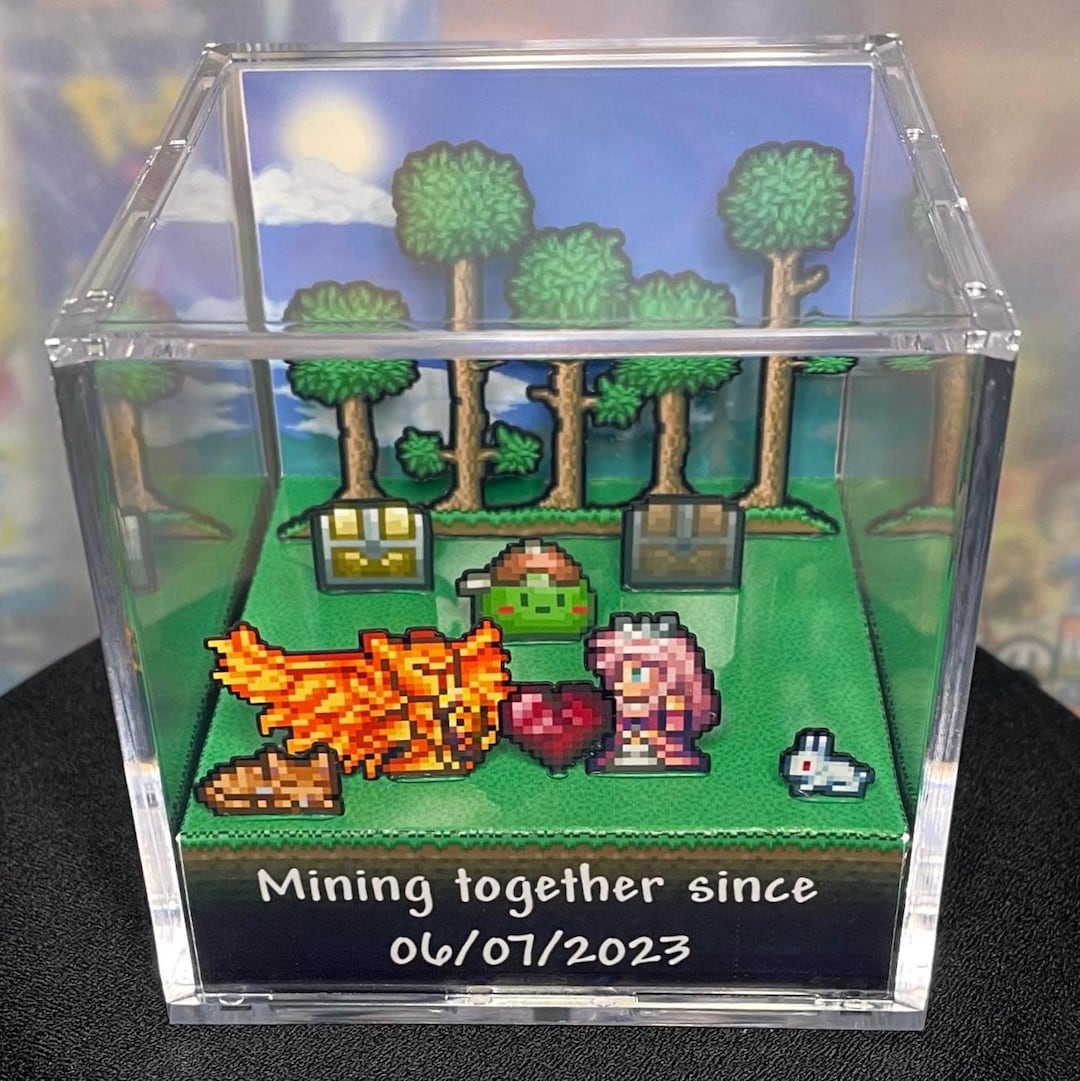 Custom Terraria 3D Cube - Personalized Couples Gifts - Anniversary Gift ...