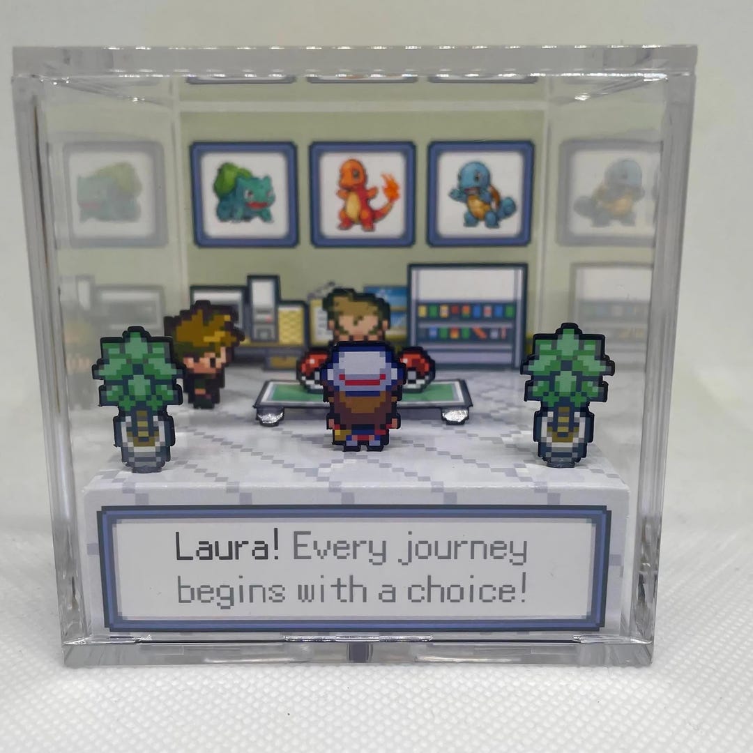 Pokemon Diorama Customizable Oak's Laboratory, Personalized 3D ...