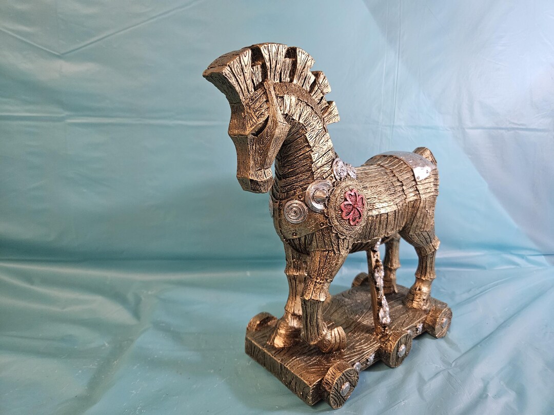 Resin Cast Trojan Horse ( Gold Color) - Etsy