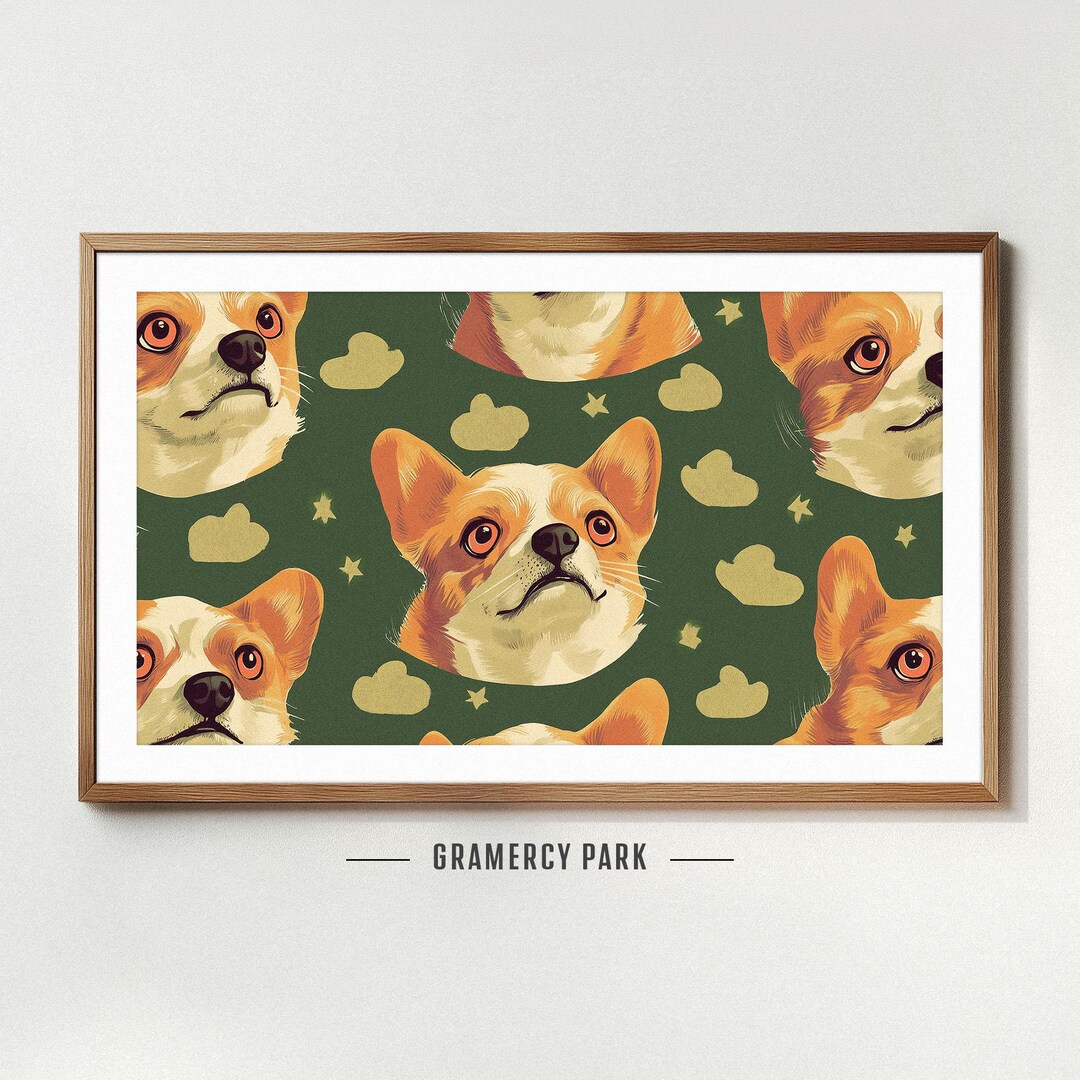 Cute Dog Wall Art | Digital Artwork | Background Art for TV | Gallery ...
