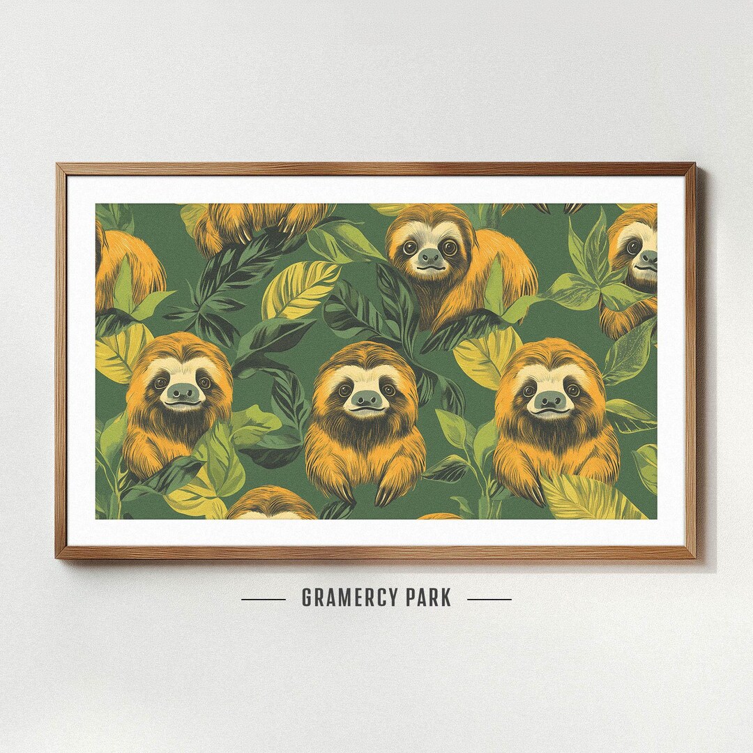 Cute Sloth Wall Art | Digital Artwork | Background Art for TV | Gallery ...