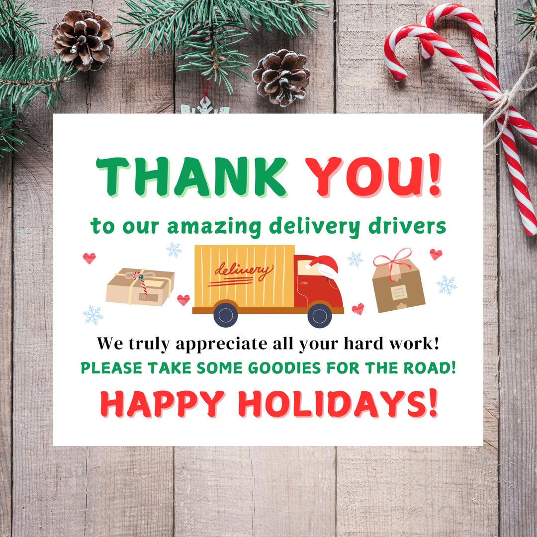 Delivery Driver Snack Sign, Delivery Driver Sign, Delivery Driver Thank ...