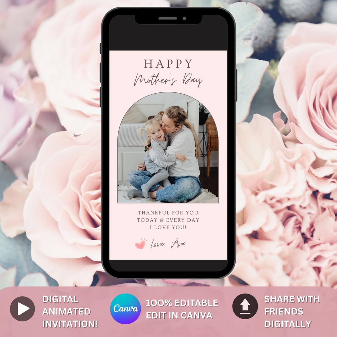 Personalized Mother's Day Card, Custom Mothers Day Card, Happy Mother's ...