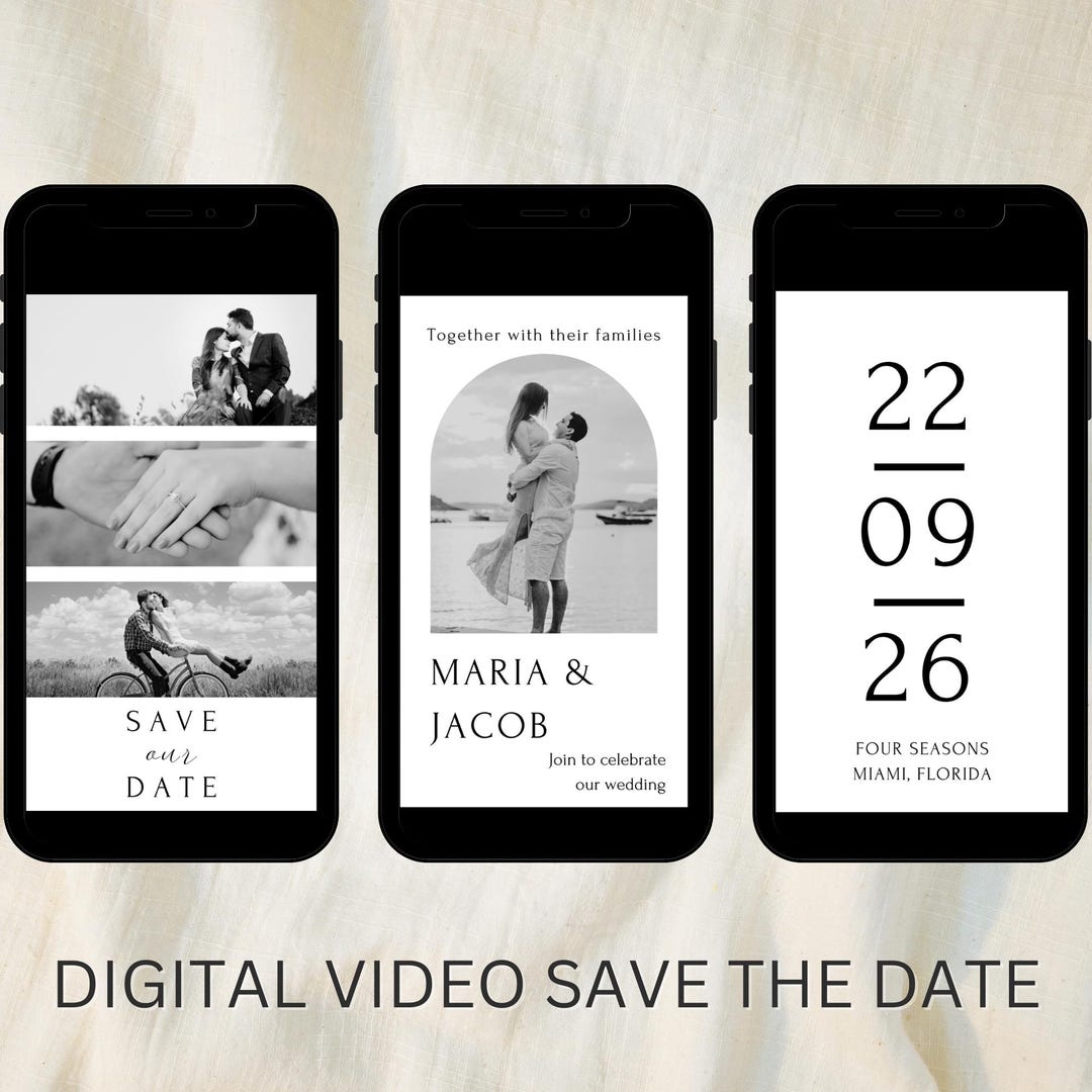 Save the Date Video Invitation Template, Electronic Save the Date Video ...