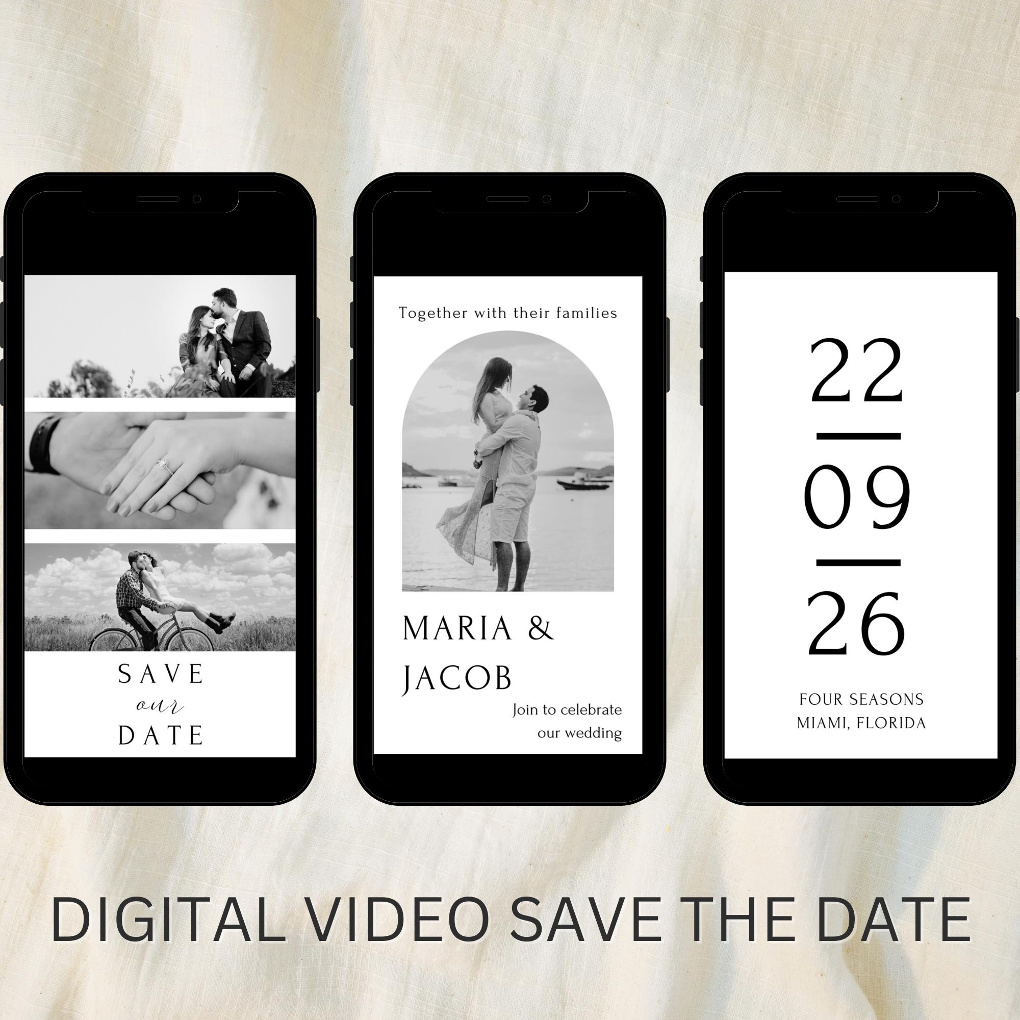 Save the Date Video Invitation Template, Electronic Save the Date Video ...
