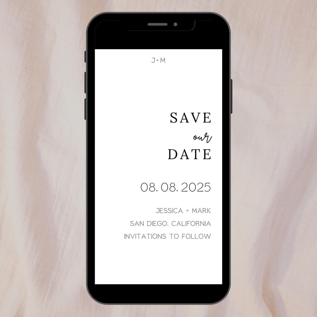 Save the Date E-invite Template Digital Invite Electronic Save the Date ...
