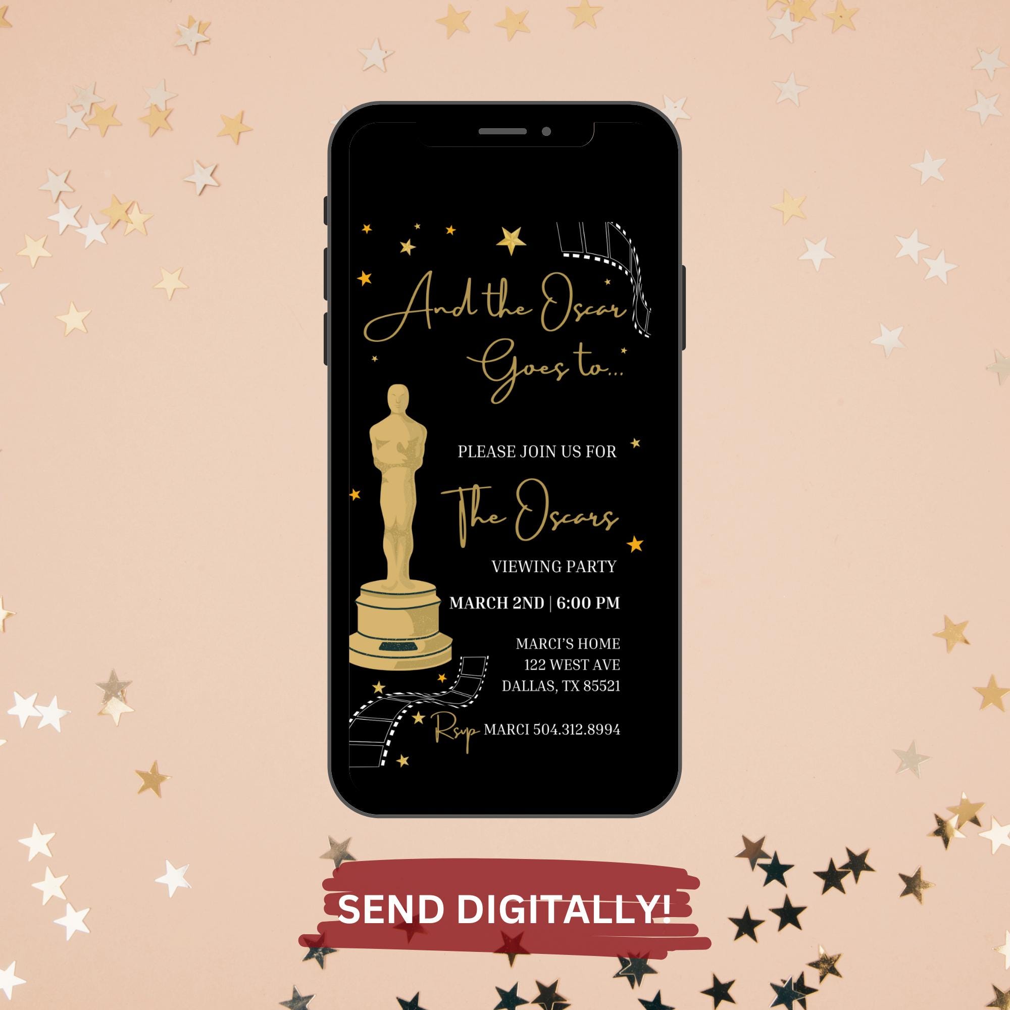 Oscar Party Invitation and the Oscar Goes to Oscars Invitation Academy ...