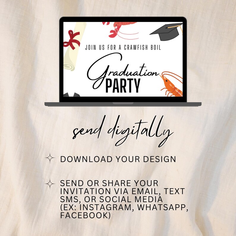 Crawfish Boil Graduation Invitation, Crawfish Boil Graduation Party ...