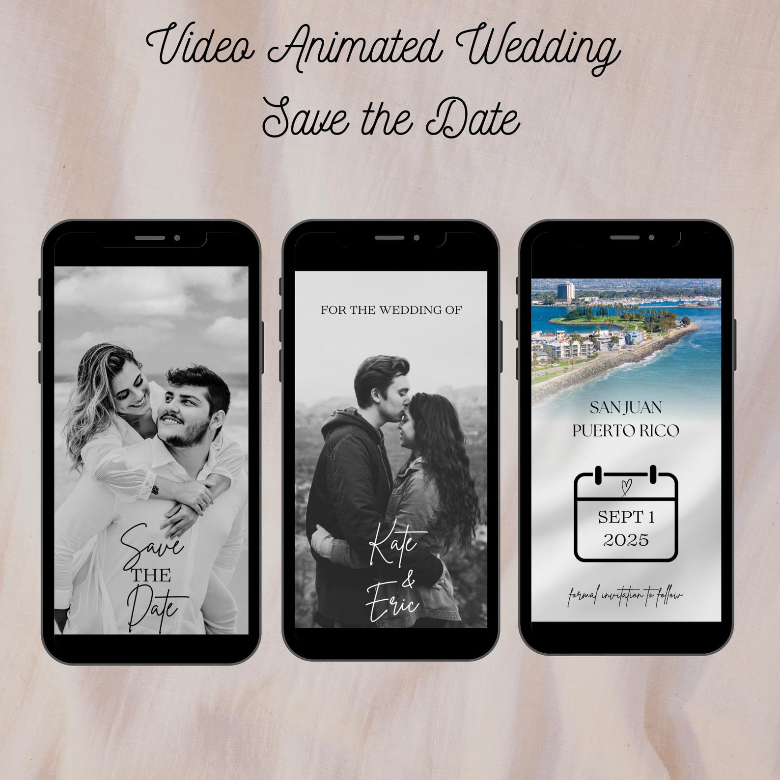 Digital Save the Date Template, Minimalist Wedding Save the Date ...