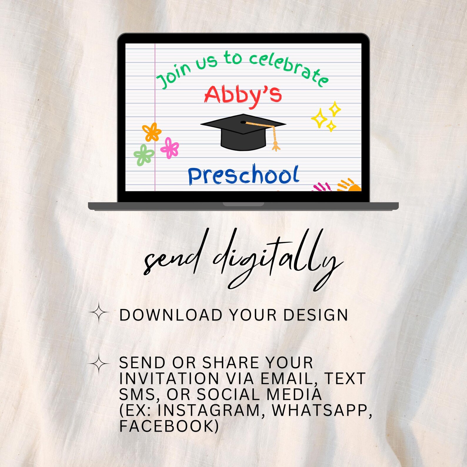 Editable Preschool Graduation Invitation, Prek Announcement Party ...