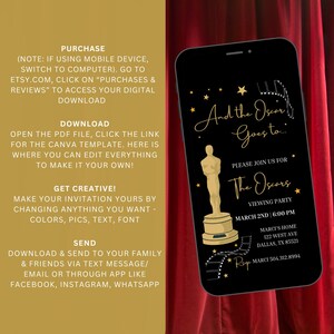 Oscar Party Invitation and the Oscar Goes to Oscars Invitation Academy ...