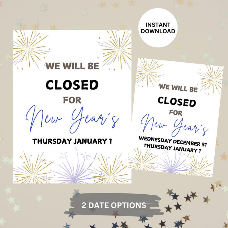 Printable New Year Hours Sign - Etsy