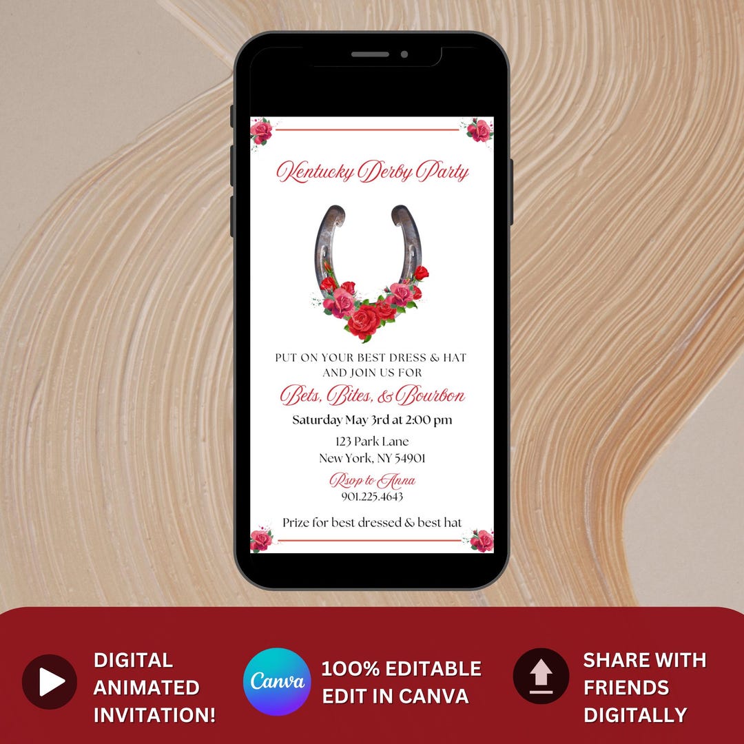 150th Kentucky Derby Party Invitation Template Horse Race Invite Race ...