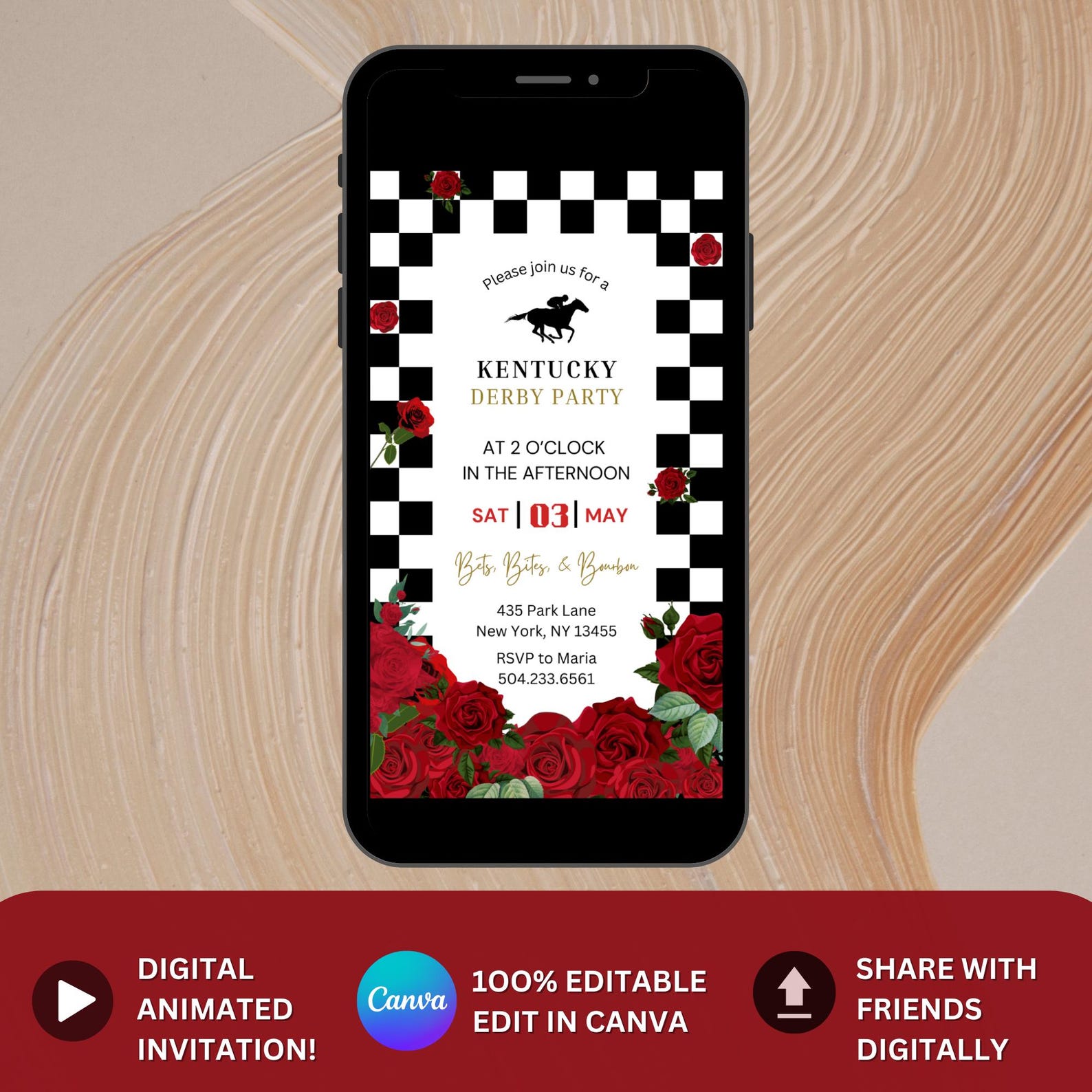 150th Kentucky Derby Party Invitation Template Horse Race Invite Race ...