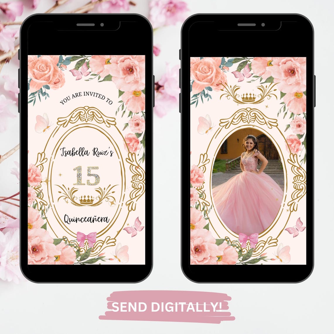 Animated Quinceañera Save the Date, 15th Birthday Invite, Canva XV ...
