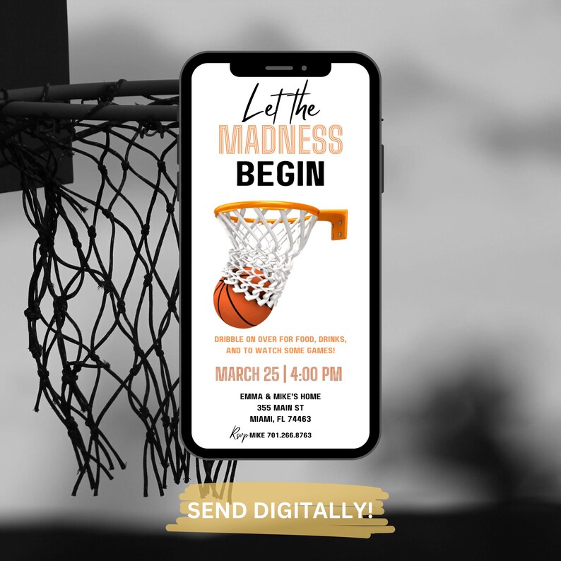 March Madness Invitation Basketball Theme Party March Madness Party ...