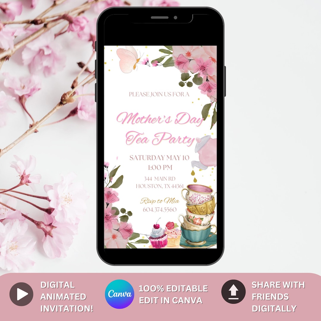 Mothers Day Tea Party Invitation Mother's Day Brunch Invite Mommy and ...